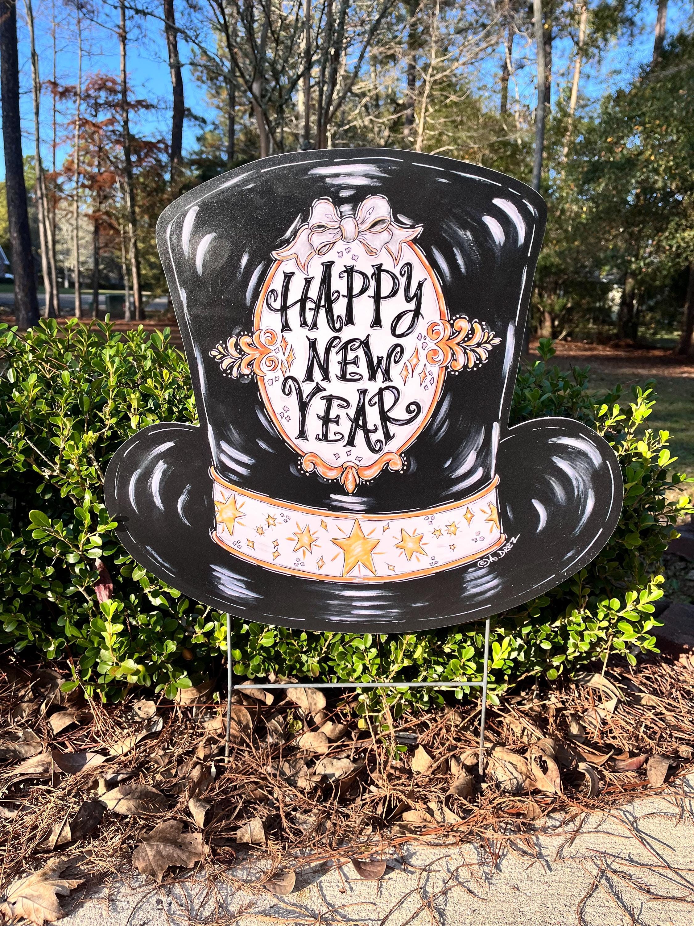 New Years Eve Yard Stake, Garden Stake, Yard Decor, Party, Celebration ...