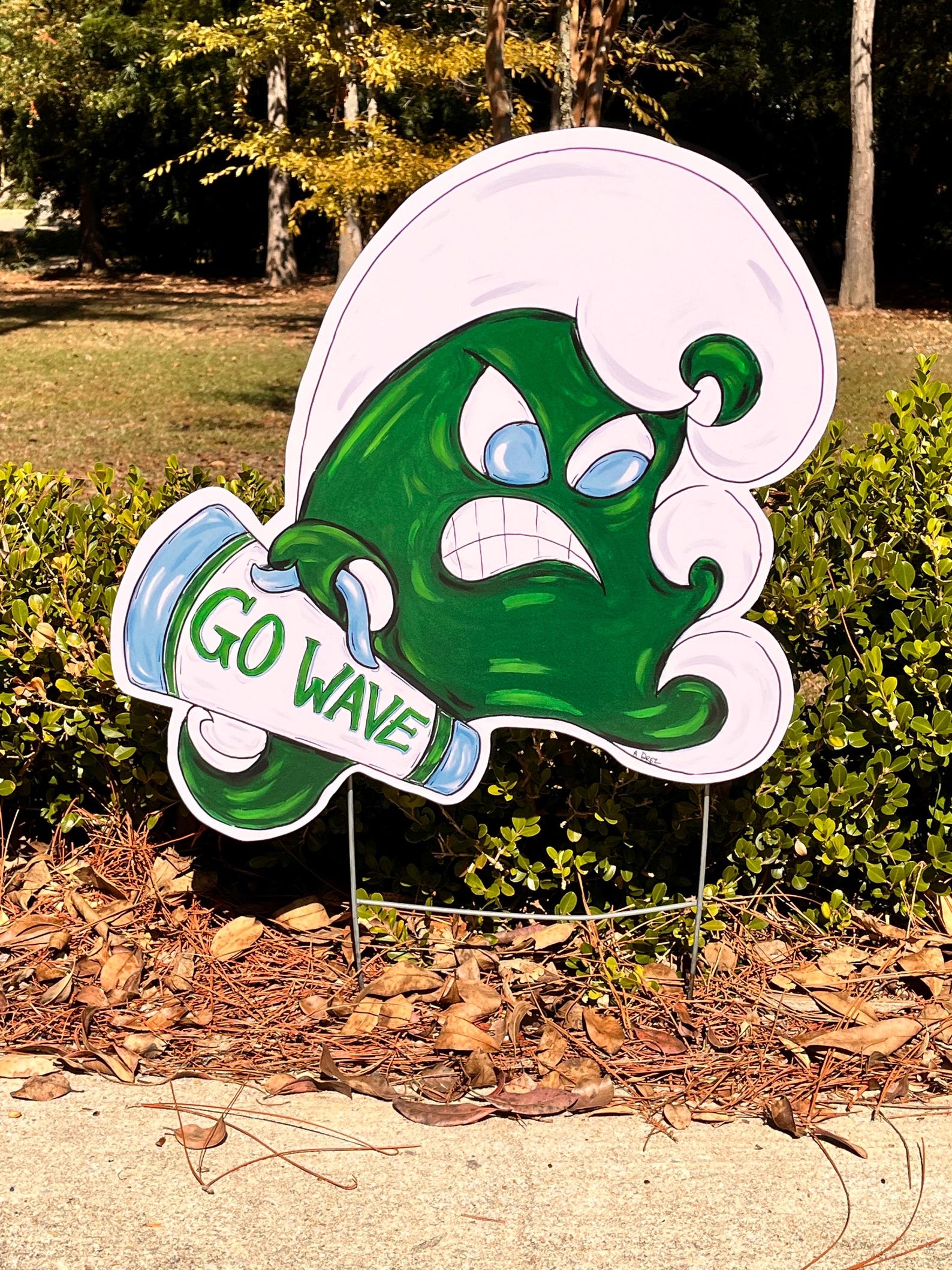 Tulane Wave Yard Sign, Tulane University, Yard Stake, PVC, Outdoor ...