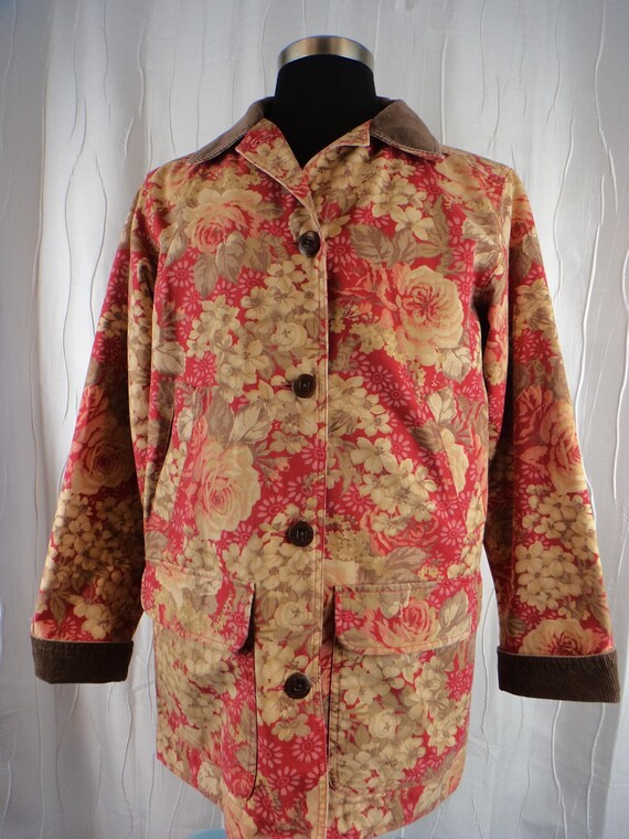 Vintage L L Bean Floral Chore Coat, 90s Barn Jacket, … - Gem