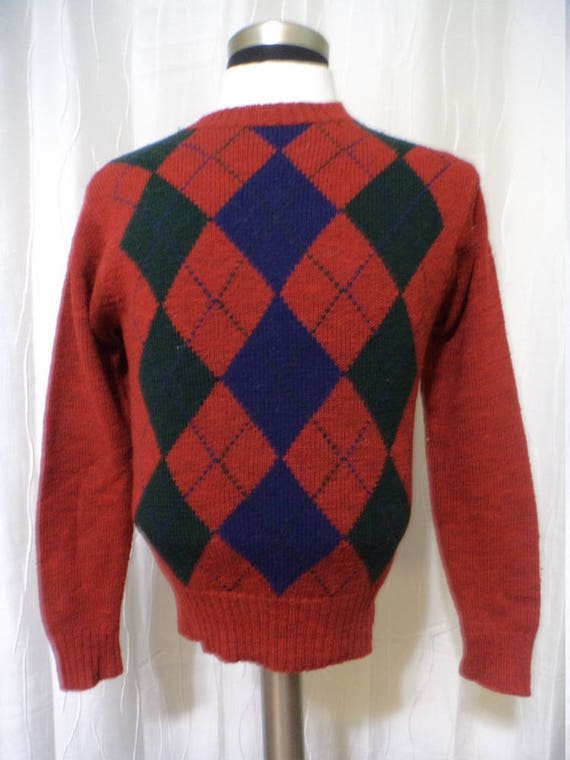 Vintage green red argyle - Gem