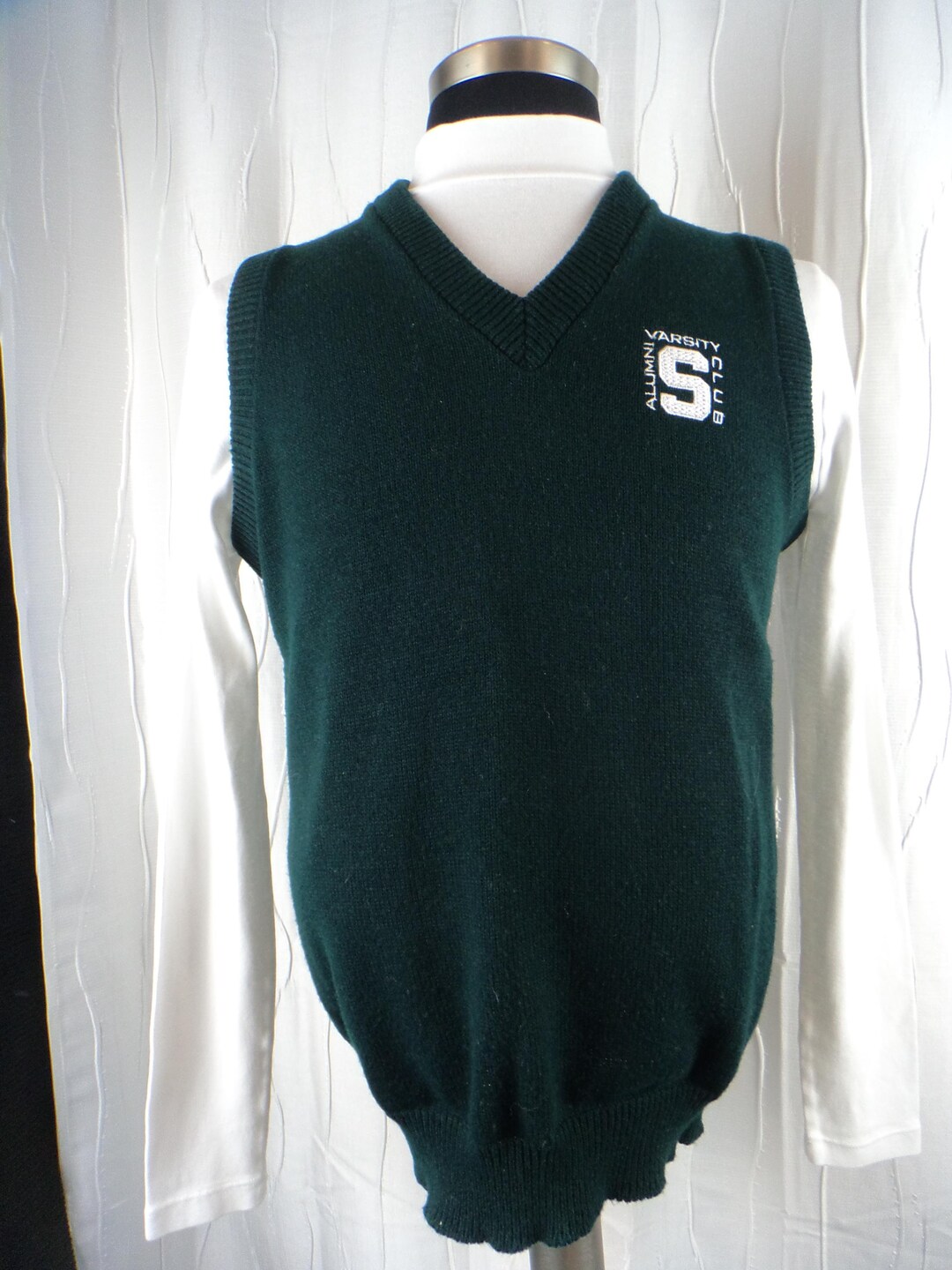 Vintage Michigan State Alumni Varsity Club Vest, MSU Acrylic Vest (size ...