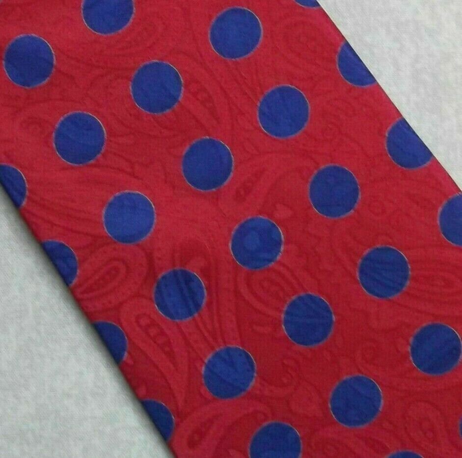 Tie Mens SILK Necktie POLKA DOT Neck Tie Dark Red Blue Spotty - Etsy