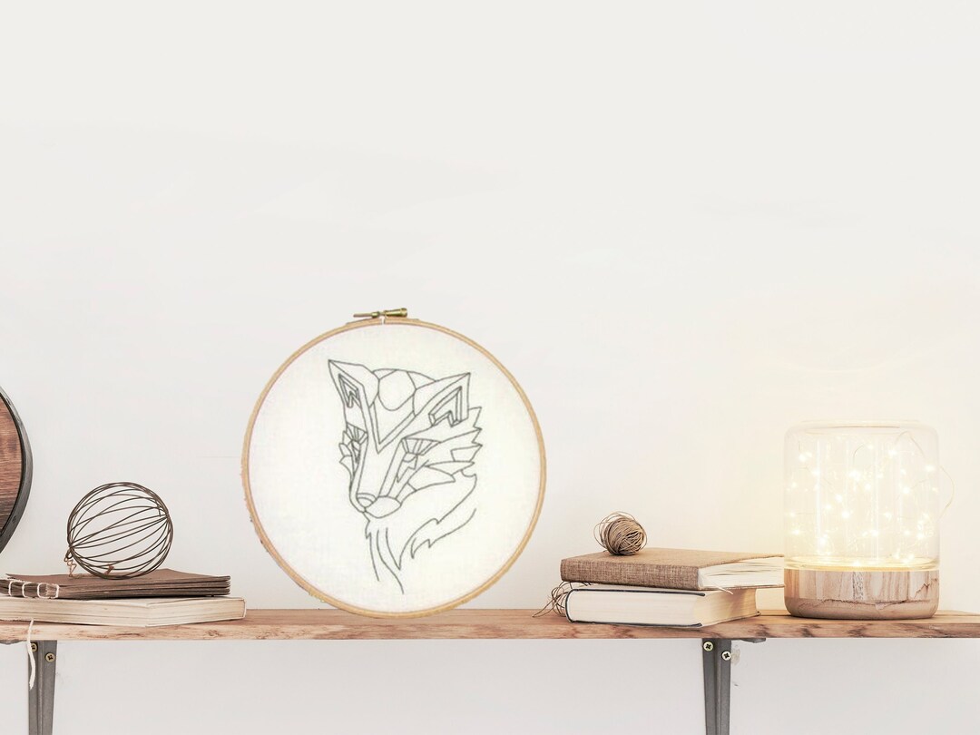 Fox Wall Hanging Hand Embroidery Fox Head Wall Art Woodland Animal Wall ...