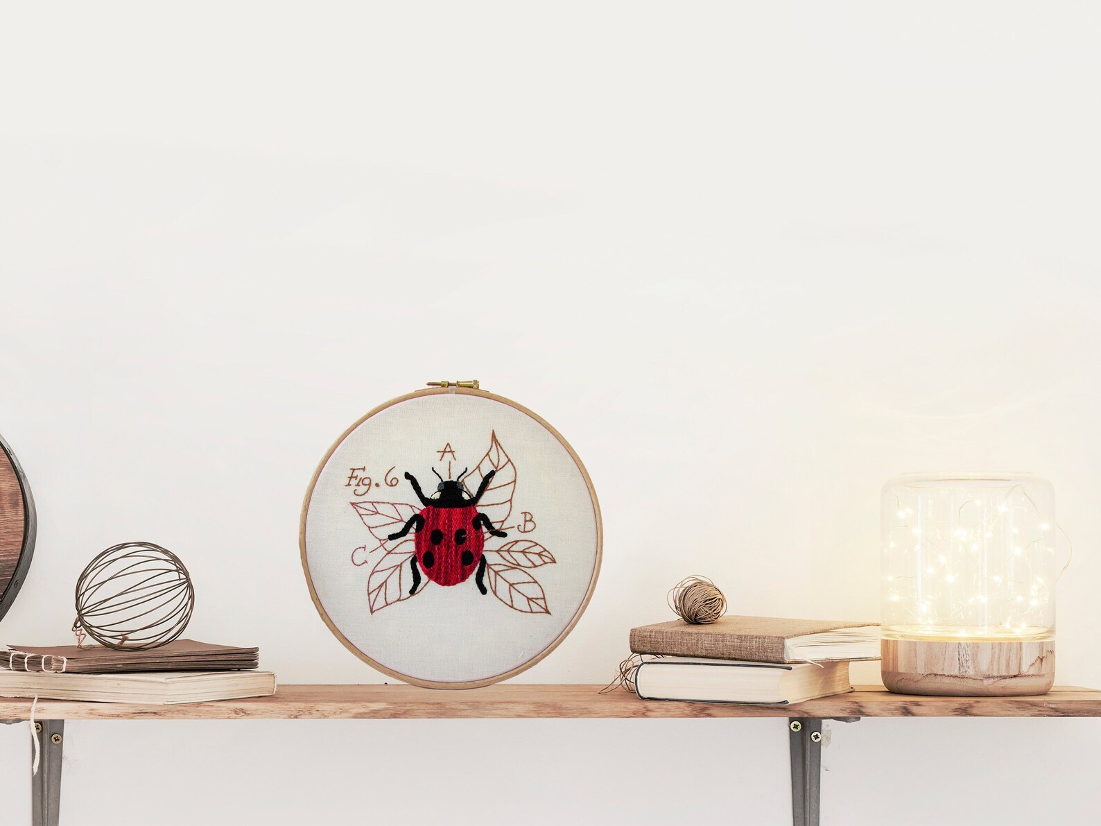 Ladybird Handmade Wall Hanging, Embroidered Insect Wall Art, Natured ...