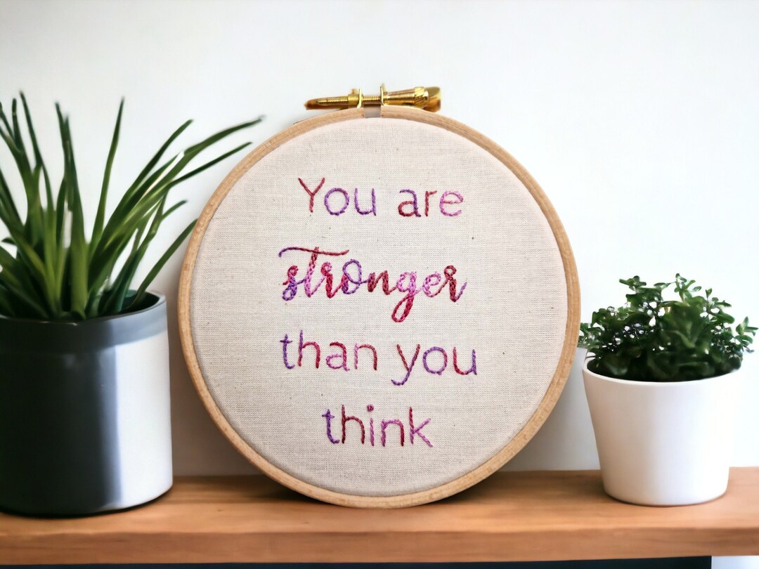 Positivity Affirmation Wall Art - Hand Embroidery Gift for Friend or ...