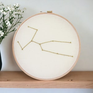 Taurus Star Sign Wall Art - Hand Embroidered Zodiac Constellation ...