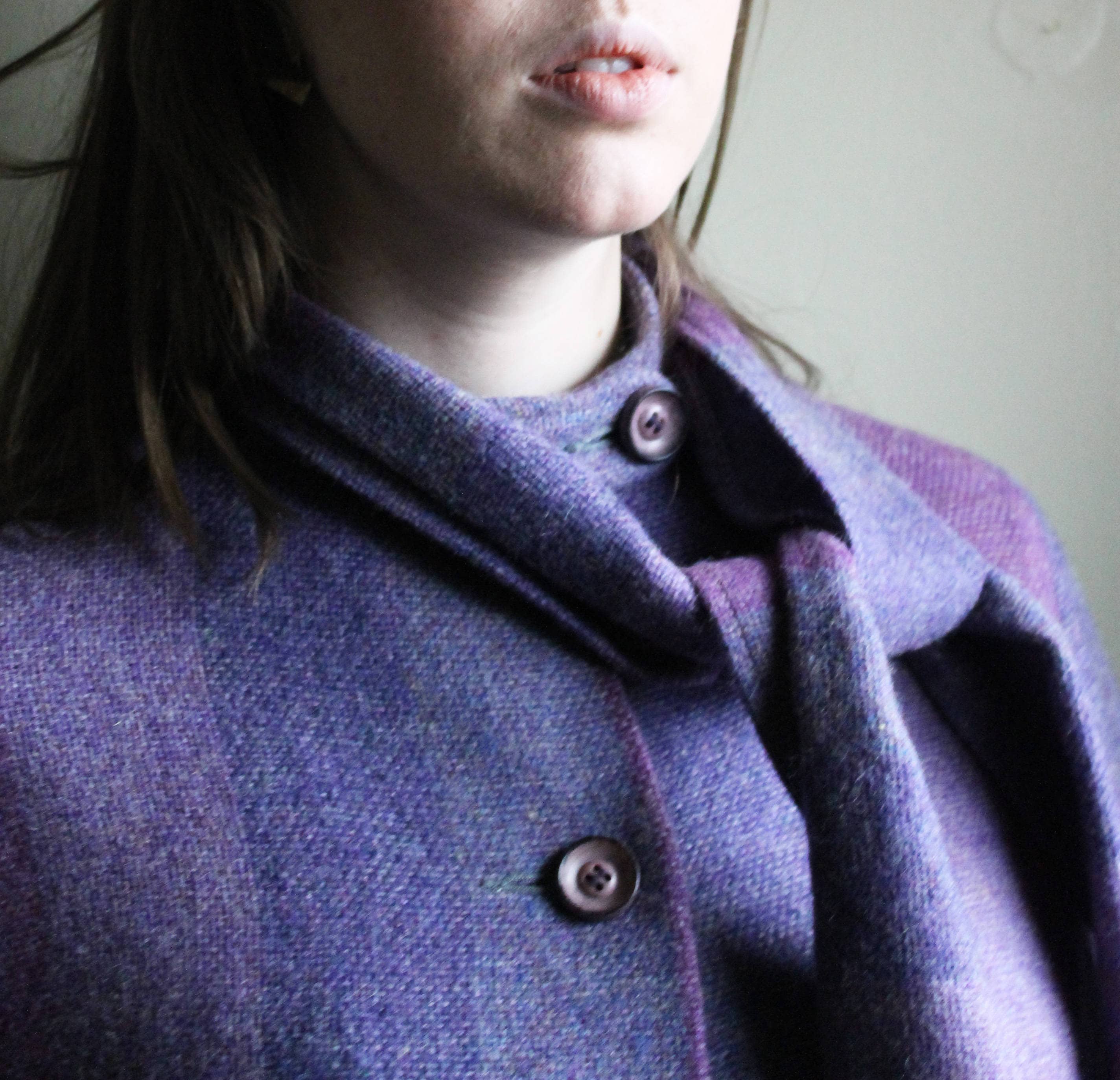 purple stiped wool cape | vintage wool cape | wool cape | winter cape ...