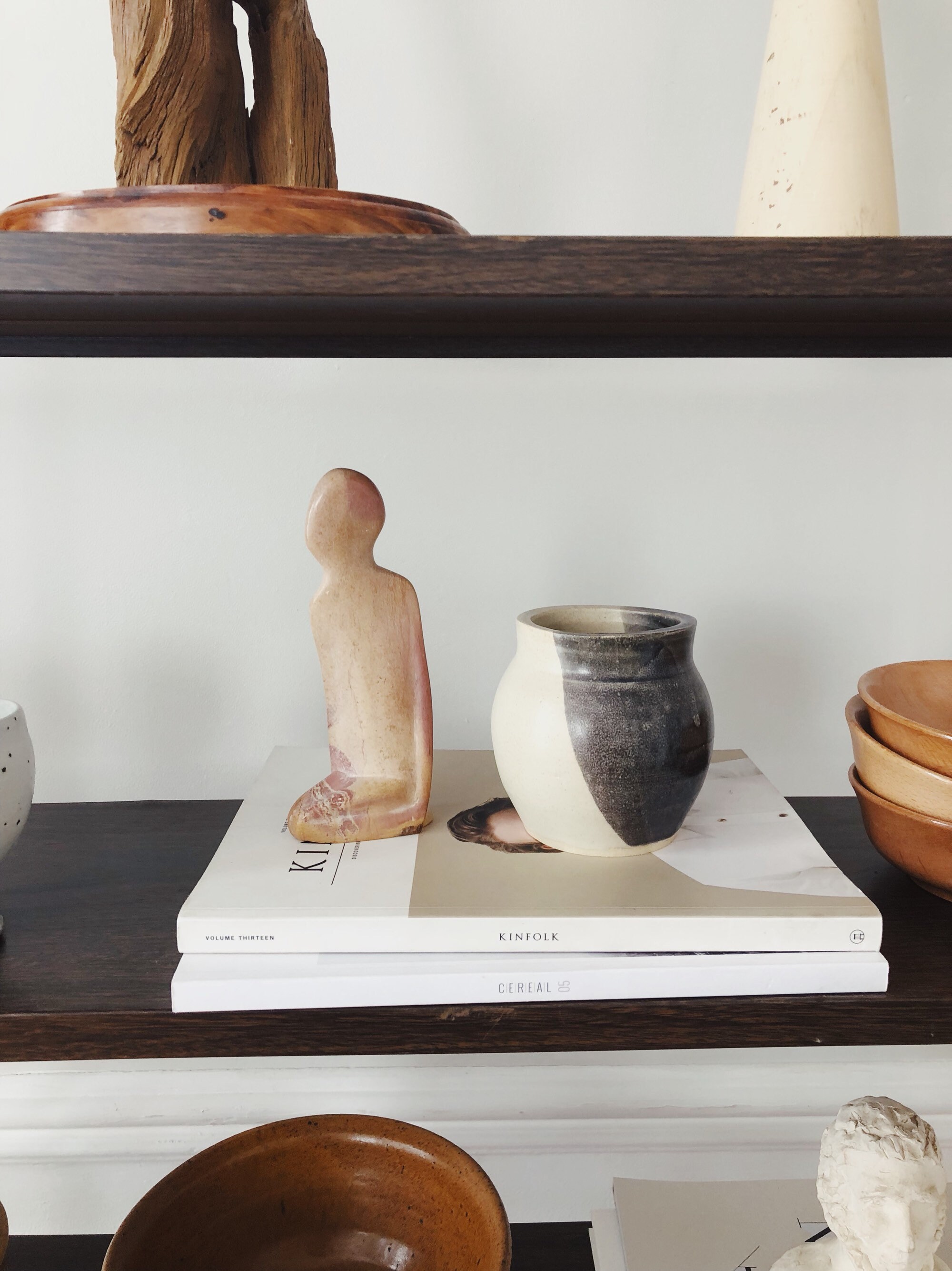 Small vintage human figure stone sculpture