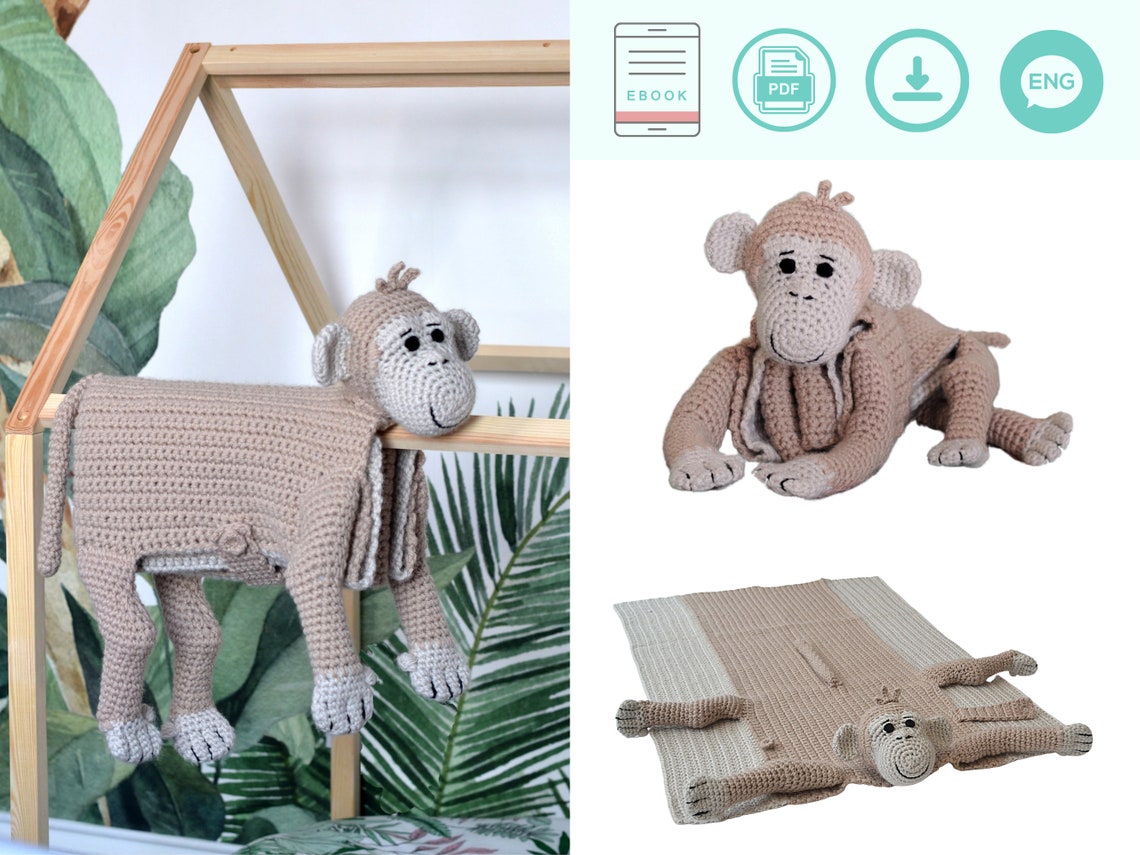 Monkey Baby Blanket Crochet PATTERN Crochet Monkey Crochet - Etsy
