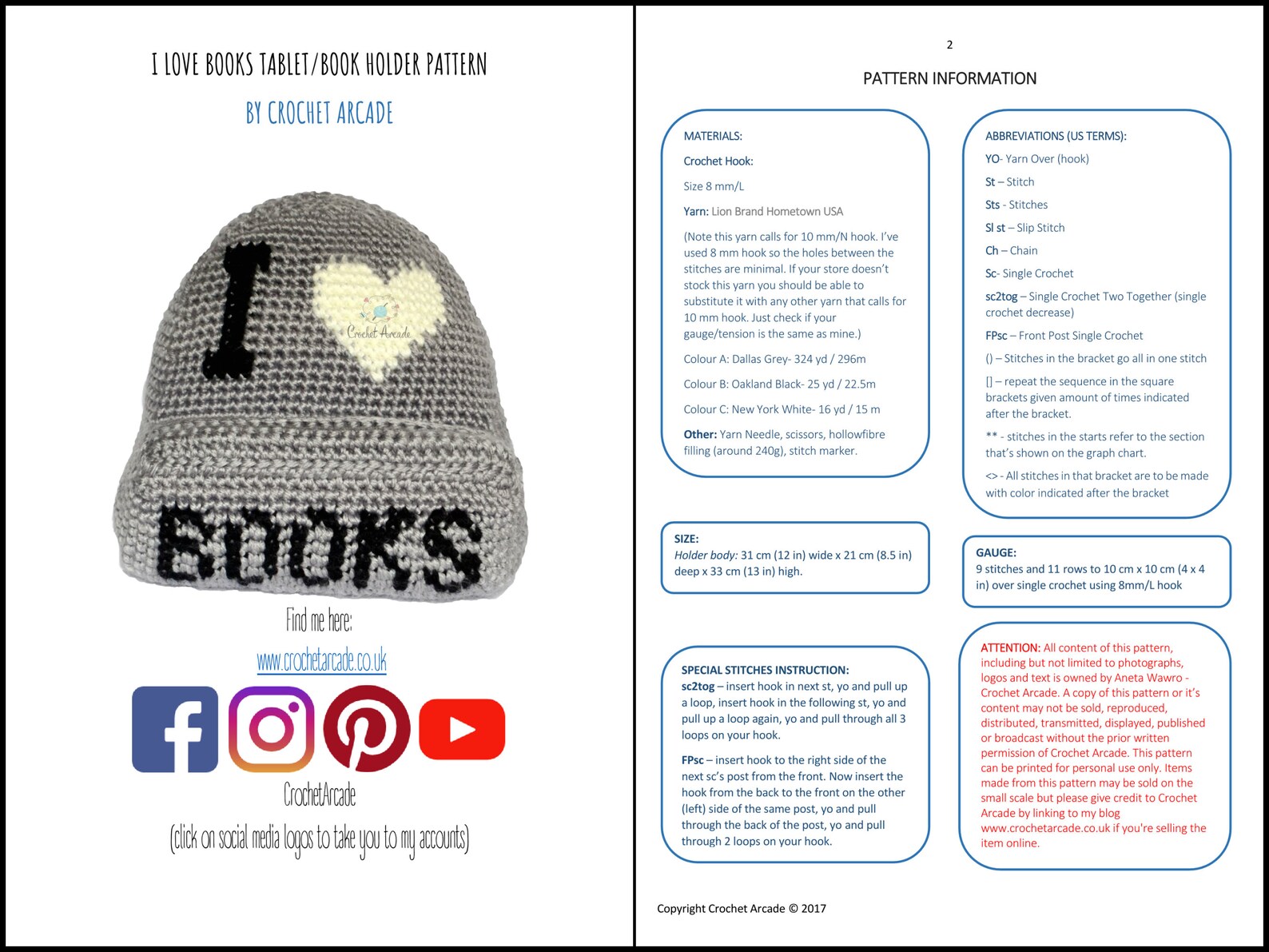 5 Crochet Book and Tablet Holder CROCHET PATTERNS PDF Ebook | Etsy