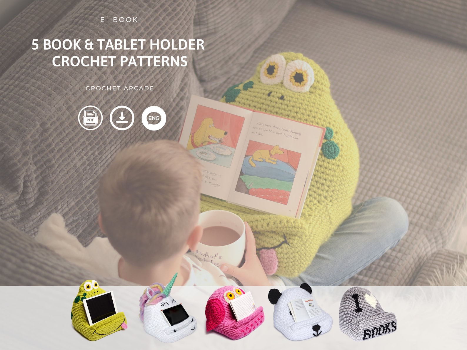 5 Crochet Book and Tablet Holder CROCHET PATTERNS PDF Ebook | Etsy