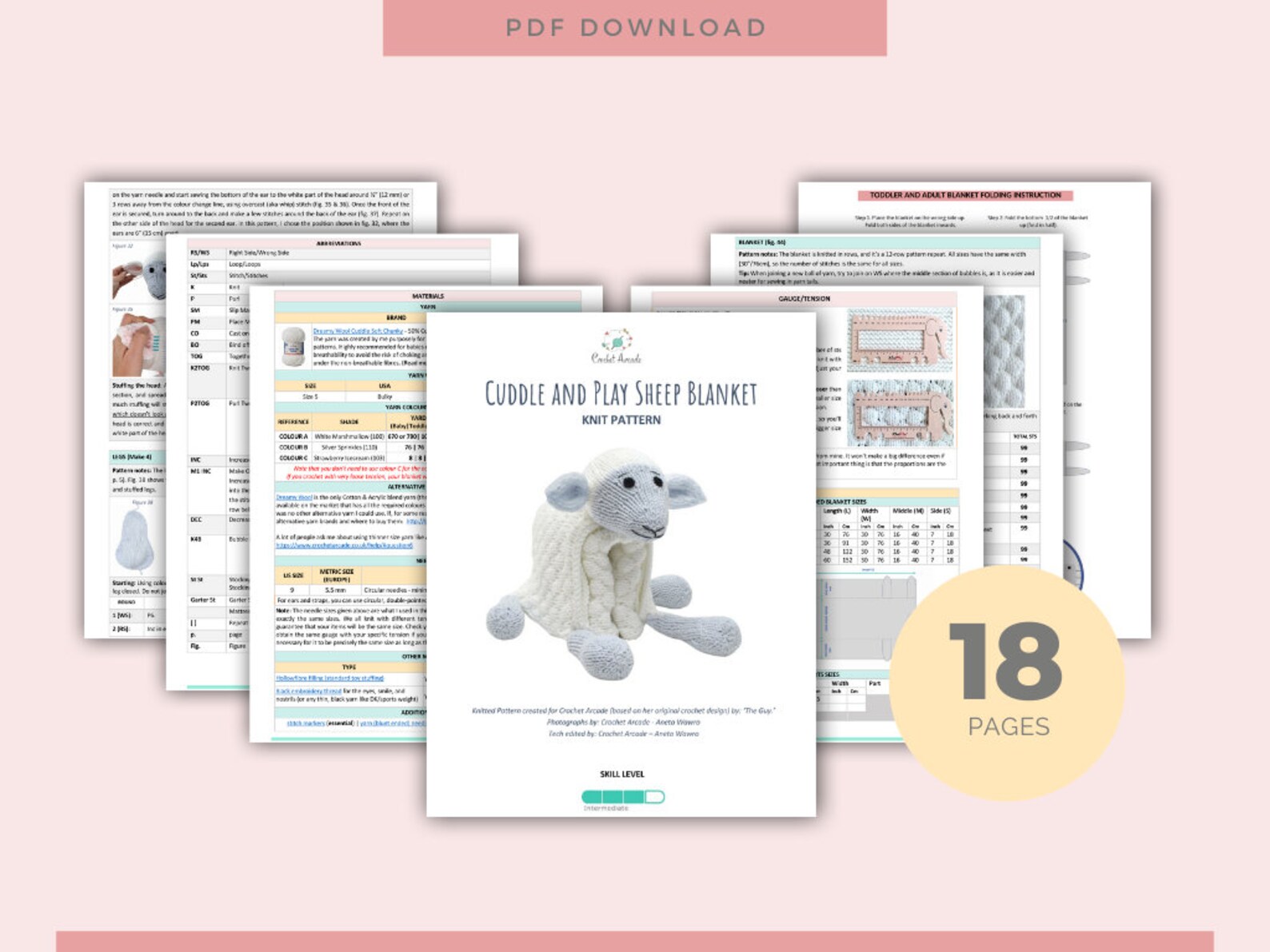 KNITTED SHEEP BLANKET Knit Pattern Pdf Cuddle and Play Sheep - Etsy