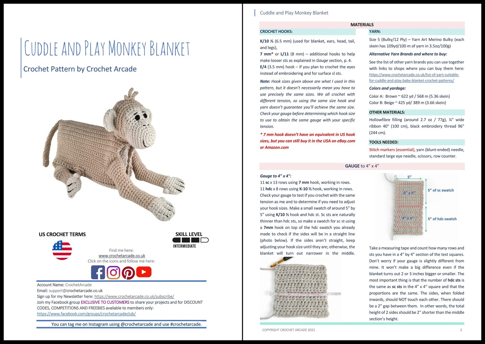 Monkey Baby Blanket Crochet PATTERN Crochet Monkey Crochet | Etsy