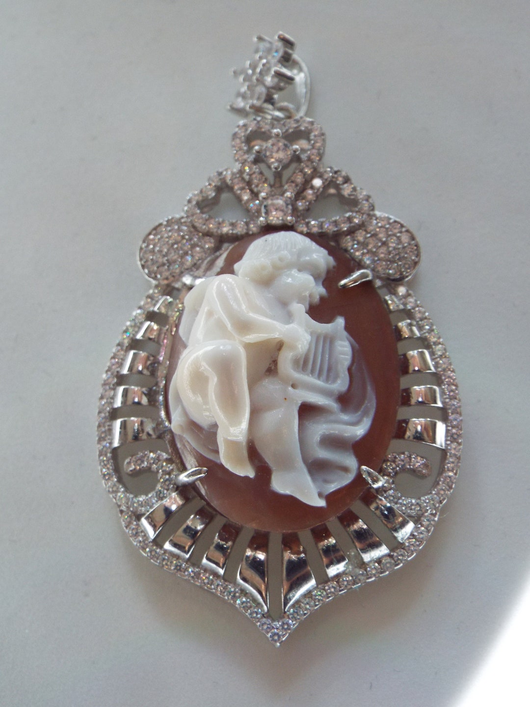 Master Hand Carved Sardonyx Cameo By, Esposito Set Into Sterling Silver ...