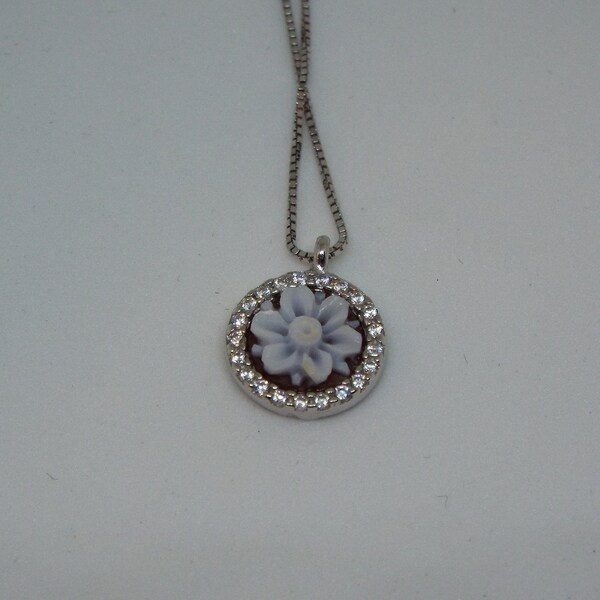 Cameo Flower Pendant - Etsy