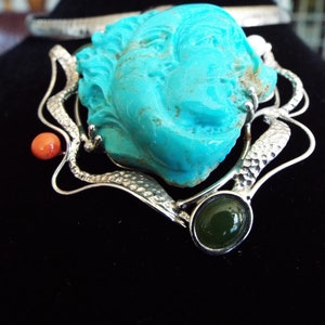 Master Hand Carved Turquoise Cameo Artist Signed, V. Langella From ...