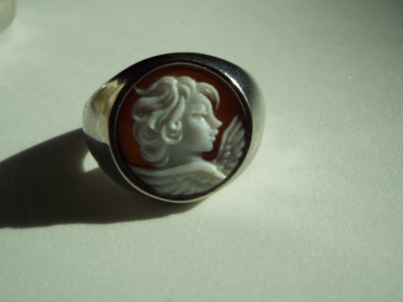 Beautiful Master Hand Carved Angel Cameo Set Into a Italian - Etsy