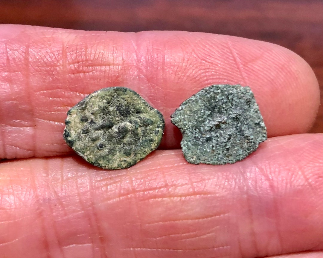 103-76 BC (2) Widows Mites. Ancient Judaean Jewish Bronze Coins ...