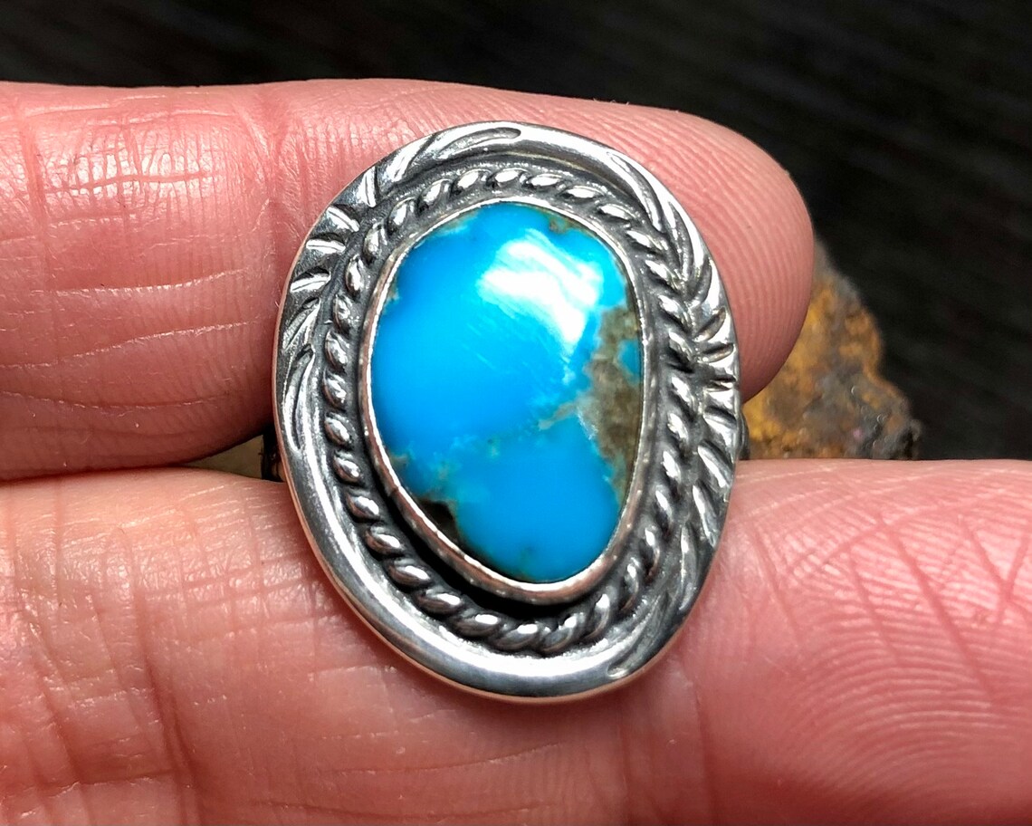 Arizona Bisbee Turquoise Size 13 Ring Gem Grade Bisbee Blue - Etsy