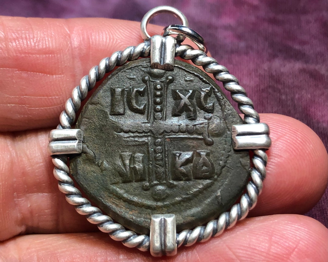 1034-1041 AD "jesus Christ Victorious" ANCIENT BYZANTINE Bronze Coin ...