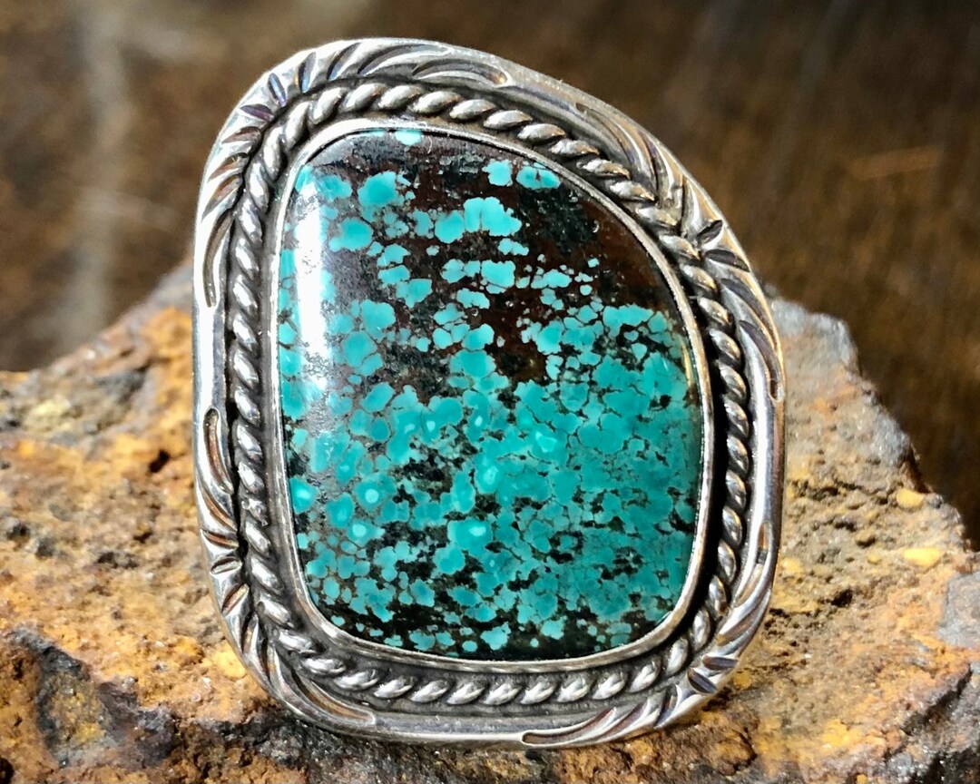 Spiderweb Turquoise, Cloud Mountain Mine, Size 7 1/2 Ring, Sterling ...