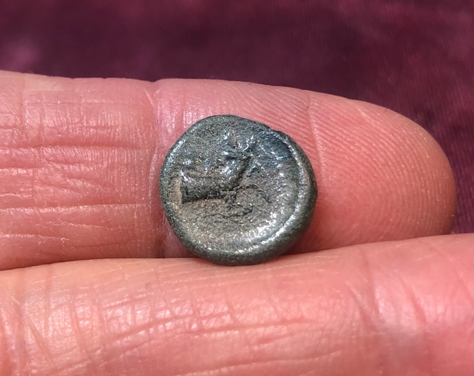 200-100 BC Green Man and Stag of Artemis Ancient Greek Bronze Coin ...