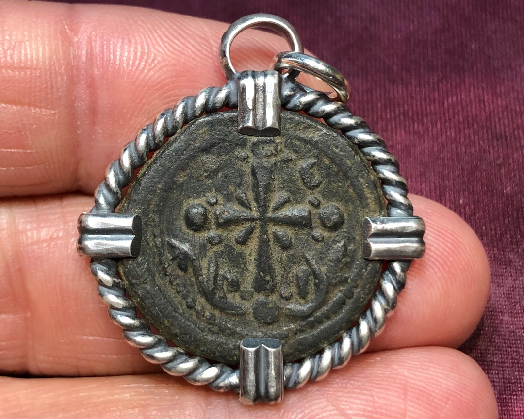 1078-1081 AD Byzantine Cross & Jesus Christ on Ancient Bronze Artifact ...