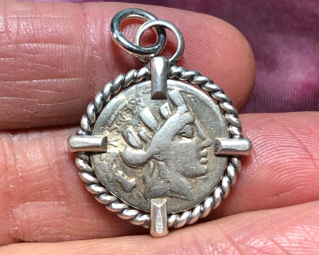 84 BC Earth Goddess Cybele / Gaia, Ancient Rome Silver Denarius Coin ...