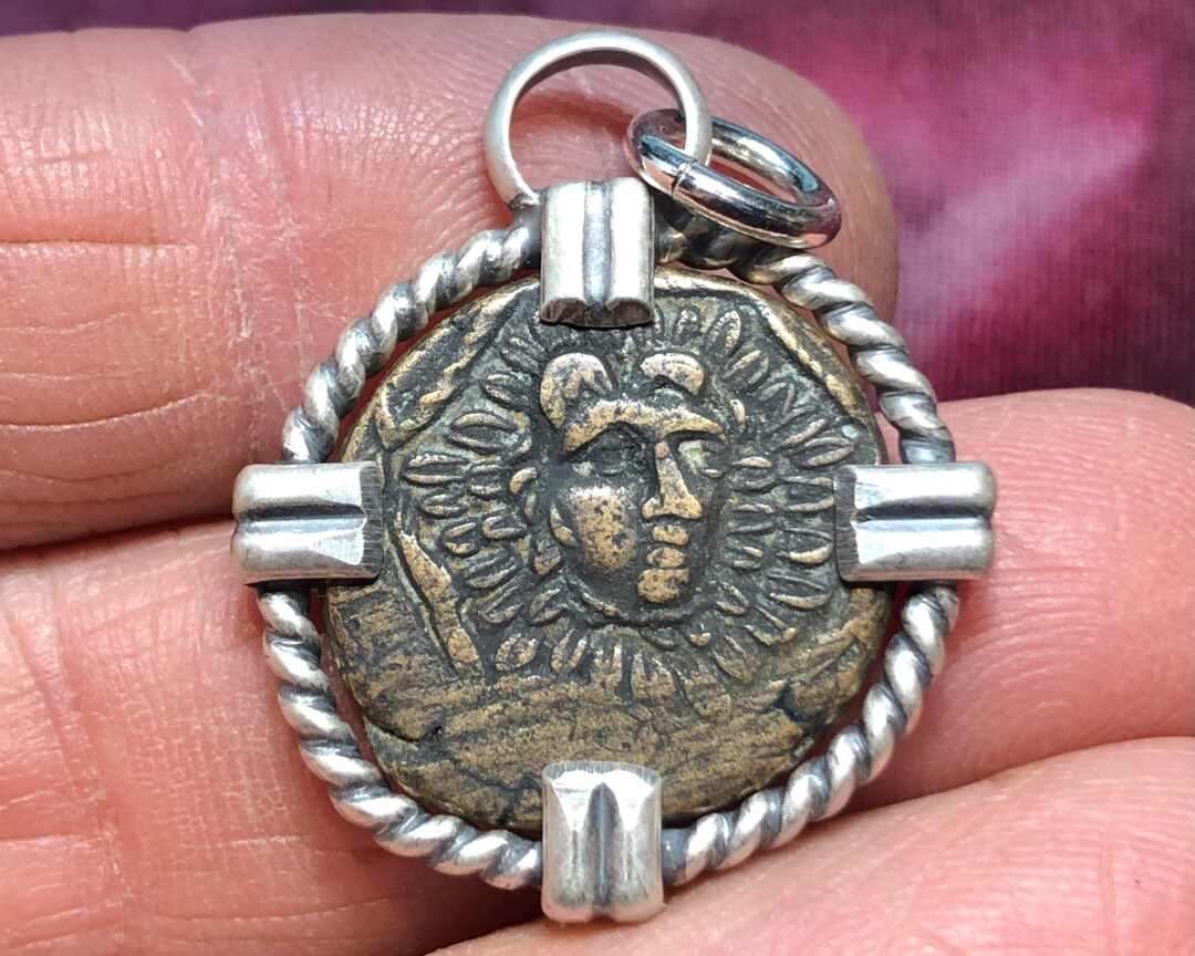 120-63 BC Medusa on Shield of Goddess Athena With Goddess Victory ...
