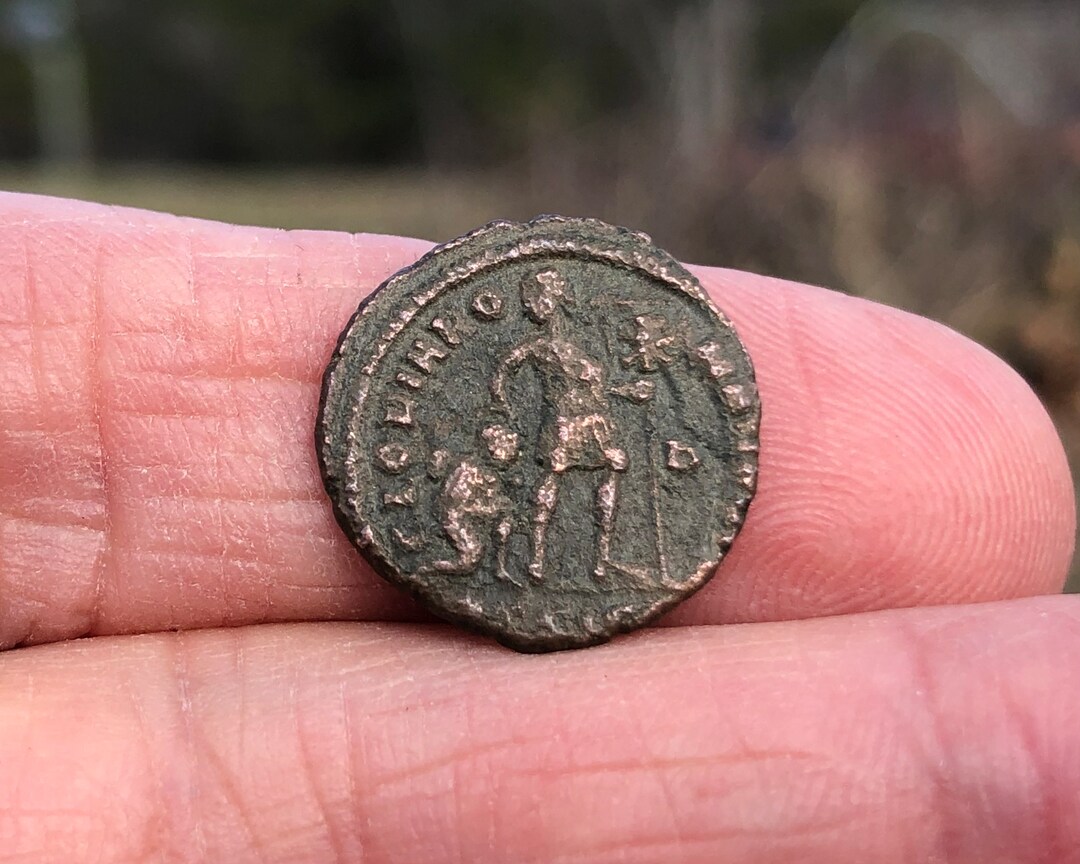364-378 AD Early Christian Symbol, Chi Rho on Ancient Roman Bronze Coin ...