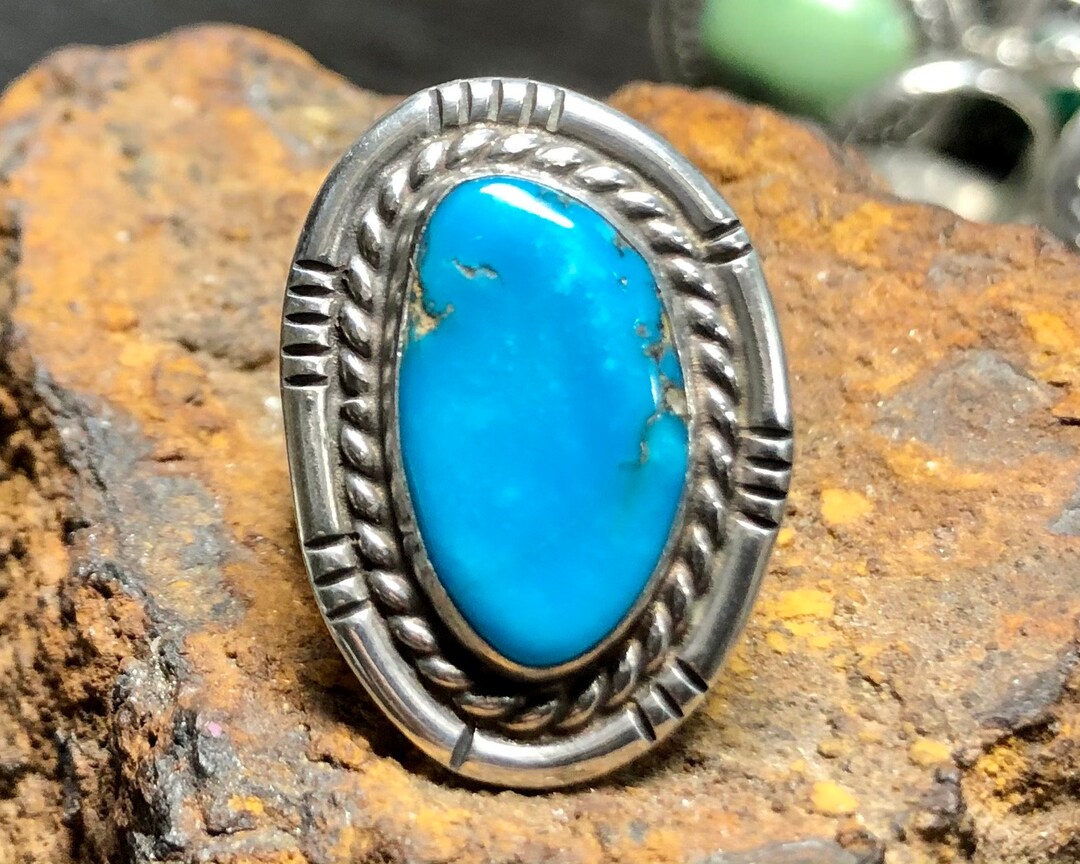 Gem Quality Bisbee Turquoise Ring, US Size 5 1/2, High Grade Bisbee ...