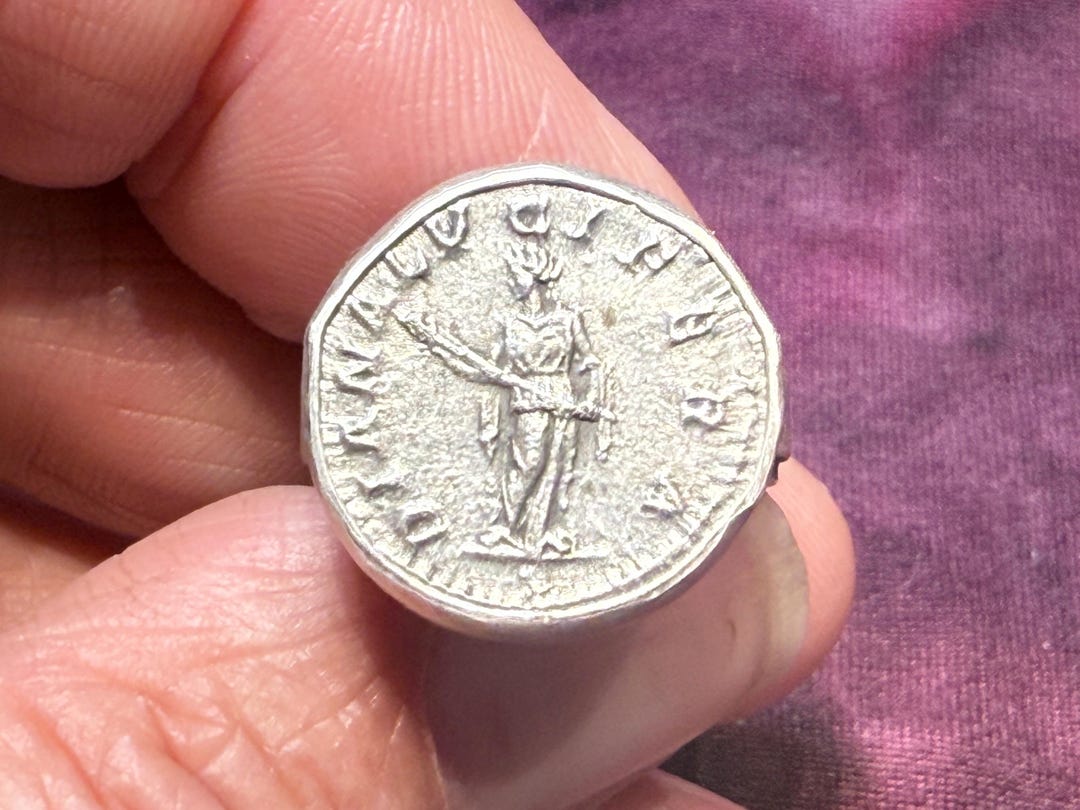 193-217 AD Goddess Diana Ancient Roman Silver Denarius Coin. Triple ...