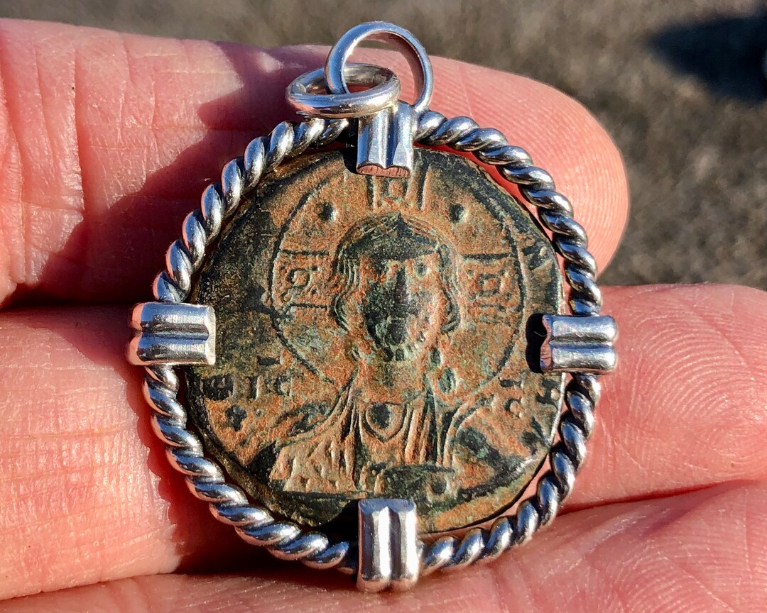 1028-1041 AD Ancient Byzantine Christian Bronze Coin W. jesus Christ ...