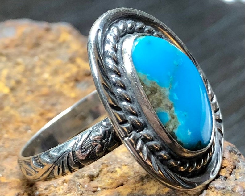 Arizona Bisbee Turquoise Size 13 Ring Gem Grade Bisbee Blue - Etsy