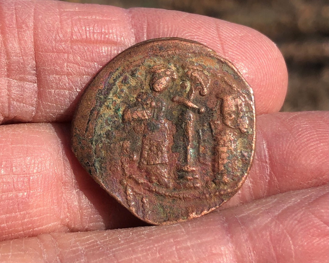 1059-1067 AD Bronze Jesus Christ Coin, Constantine X Ducas and Eudocia ...