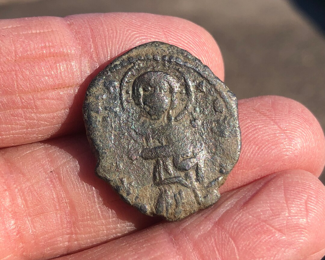 1059-1067 AD Bronze Jesus Christ Coin, Constantine X Ducas and Eudocia ...
