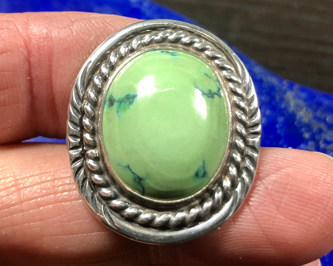 Light Green Variquoise Set in Size 6 1/2 Ring, Sterling Silver, Utah ...