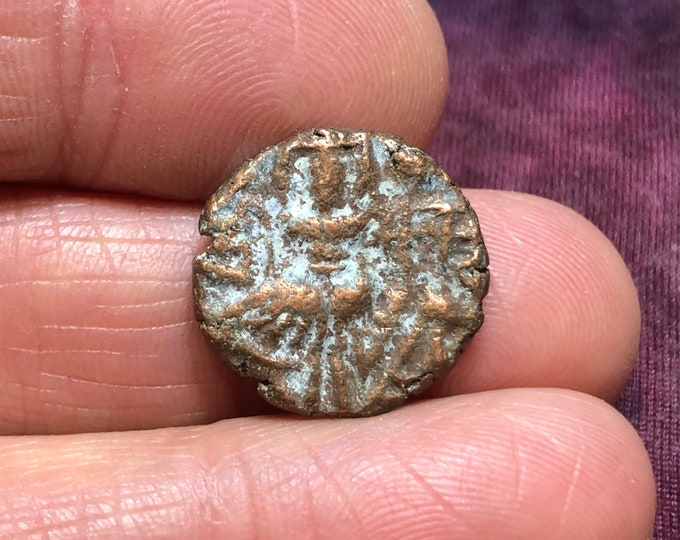 883-902 AD Lakshmi Goddess of Wealth and Prosperity on Medieval Copper ...