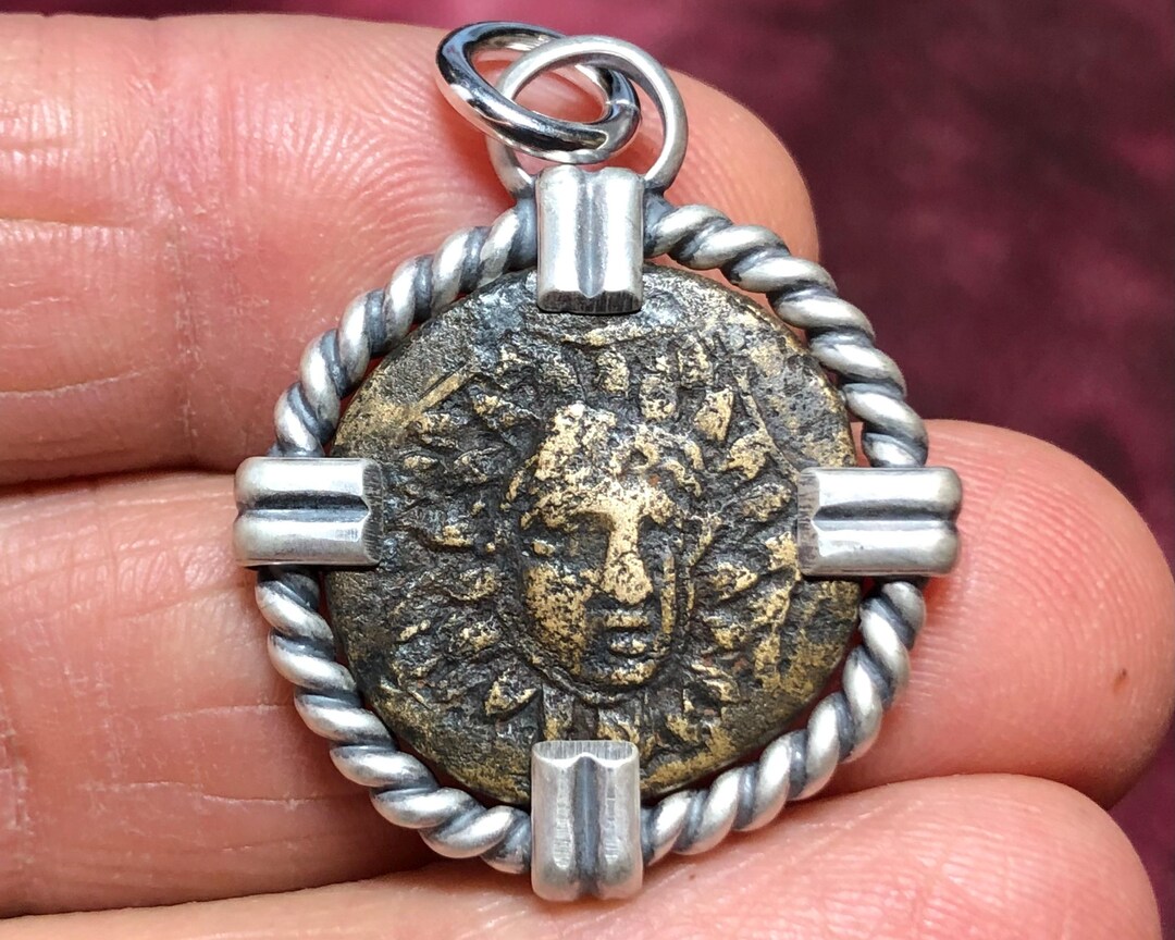 120-63 BC Medusa on Shield of Goddess Athena With Goddess Victory ...