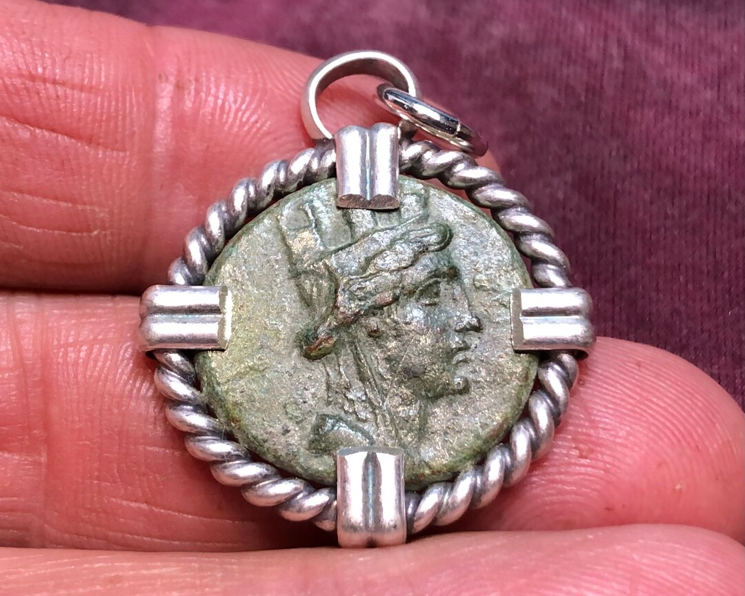 200-30 BC Goddess of Luck & Protection, Tyche, on Ancient Greek Bronze ...