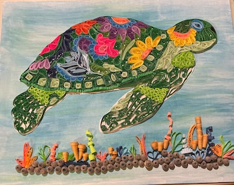 This Stunning Quilled Sea Turtle Art Print Will Add a Touch of ...