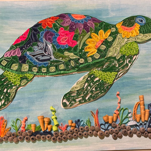 Turtle Quilling Art - Etsy