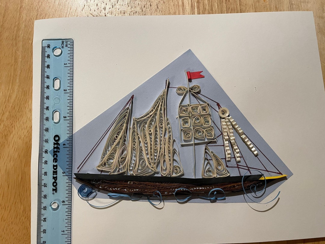 Quilled Ship in a Bottle. - Etsy