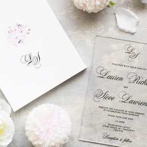 Acrylic Wedding Invitation, Modern Wedding Invitation, Perspex Wedding ...