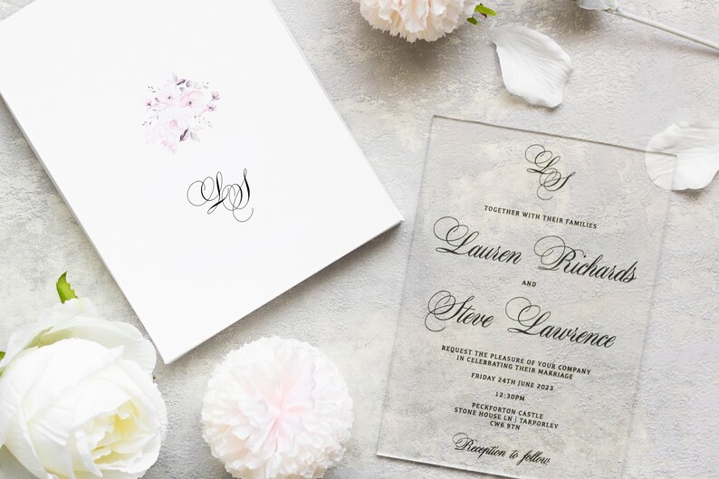 Acrylic Wedding Invitation Modern Wedding Invitation Perspex | Etsy