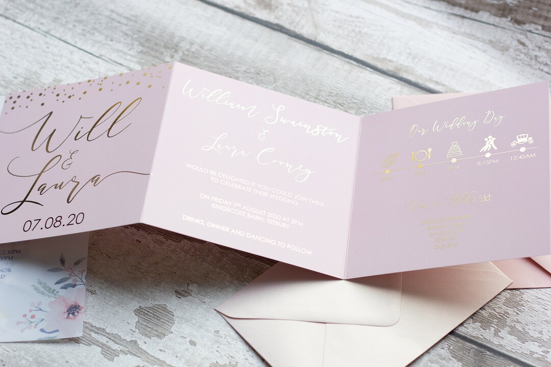 Foil Concertina Wedding Invitation - Etsy