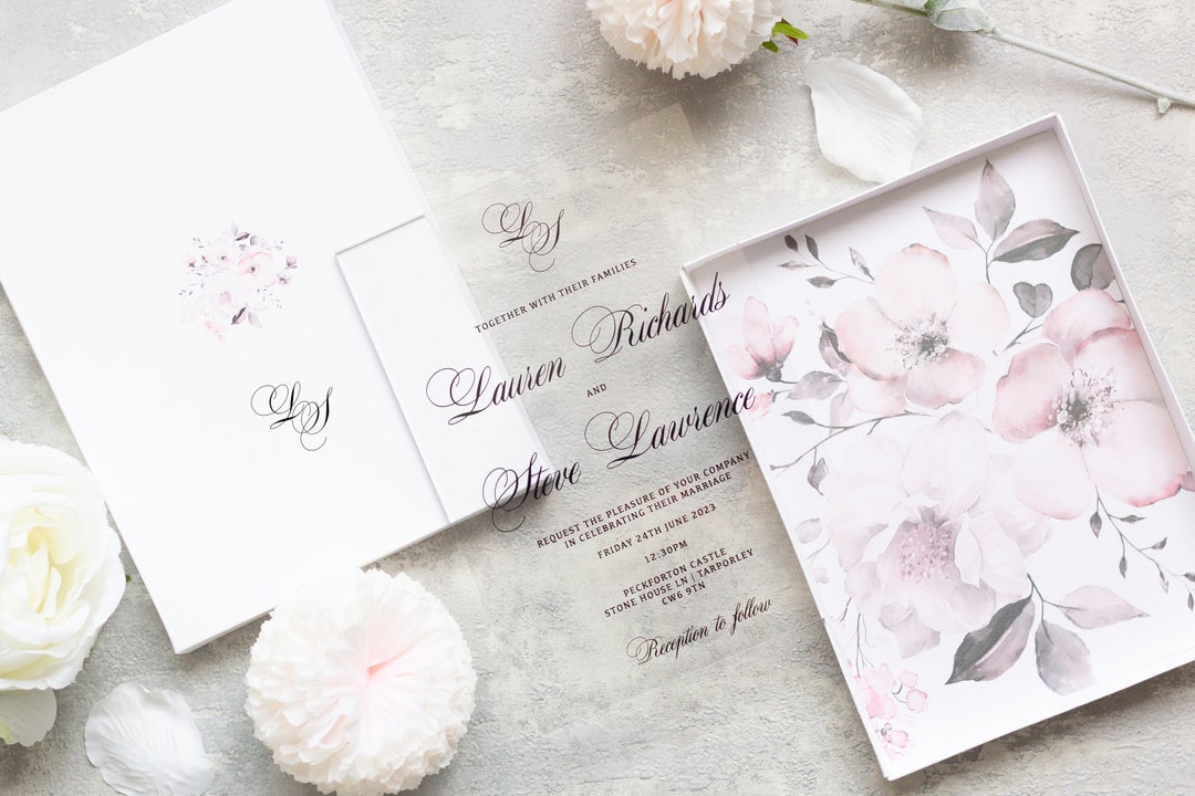Acrylic Wedding Invitation, Modern Wedding Invitation, Perspex Wedding ...