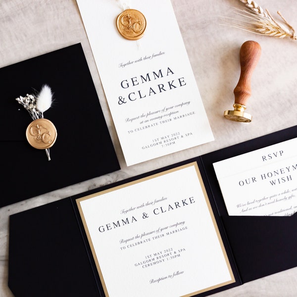 Pocketfold Wedding Invitation - Etsy