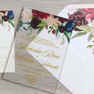 Acrylic Wedding Invitation: Modern Perspex Sample - Etsy UK