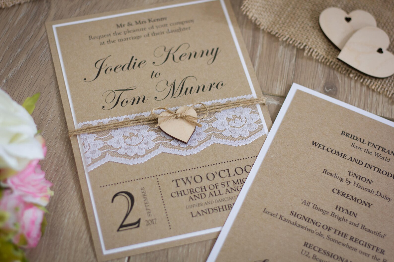 Wedding Invitation Rustic Wedding Invitation Shabby Chic - Etsy UK